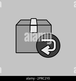 Return purchase grayscale icon. E-commerce sign. Graph symbol for your ...
