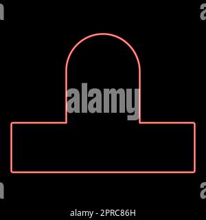 Neon bit aero hockey red color vector illustration image flat style ...