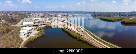 Aerial photograph of Dubuque, Iowa, USA on a beautiful spring day Stock ...