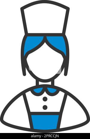 Hotel Maid Icon. Bold outline design with editable stroke width. Vector ...