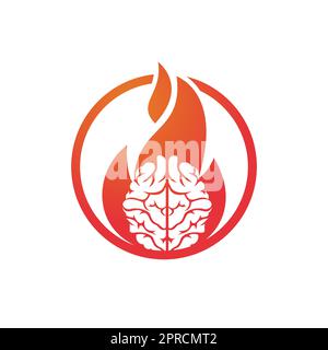 Fire brain vector logo design template Stock Vector Image & Art - Alamy