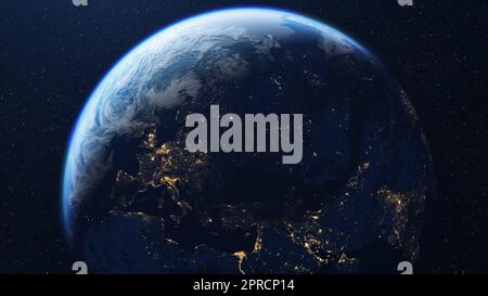 Planet earth and the european continent seen from outer space Stock ...