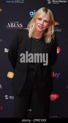London UK. 2 April 2023. Dermot O'Leary at the Finish of the 2023 ...