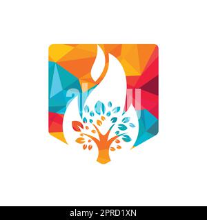Fire Tree vector logo design template Stock Vector Image & Art - Alamy