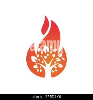 Fire Tree vector logo design template Stock Vector Image & Art - Alamy