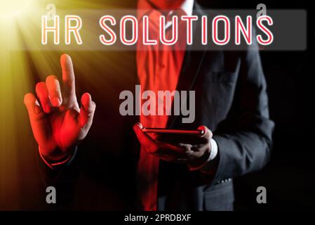 Inspiration showing sign Hr Solutions. Business concept Outsourced ...