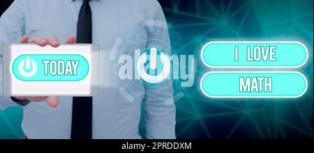 Man holding a tablet showing teaching concept Stock Photo - Alamy