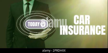 Text sign showing Car Insurance. Concept meaning Accidents coverage ...