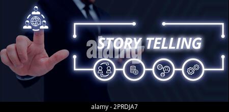 Text showing inspiration Story Telling. Business showcase Tell or write ...