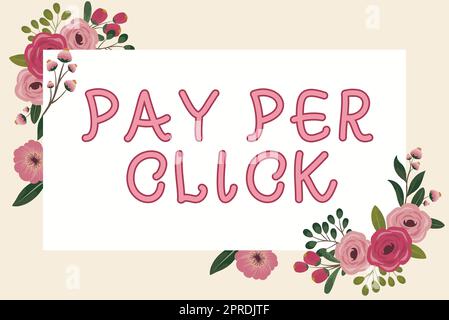 Text showing inspiration Pay Per Click. Conceptual photo Internet ...
