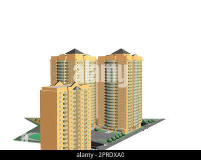 Architecture project 3d model vizualization building Stock Photo - Alamy