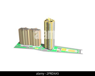 Architecture project 3d model vizualization building Stock Photo - Alamy