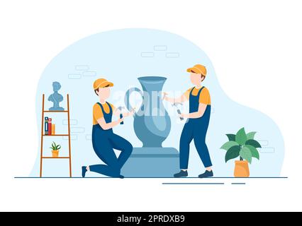 Art work illustration of the Roman god Janus with two faces, one young ...