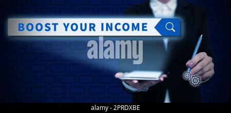 Handwriting text Boost Your Income. Concept meaning Increase your money ...