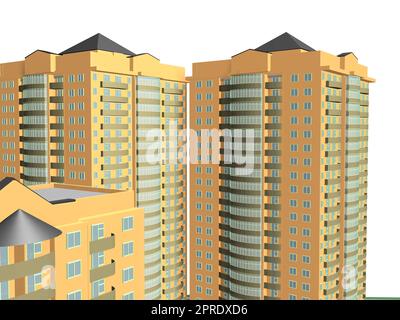 Architecture project 3d model vizualization building Stock Photo - Alamy