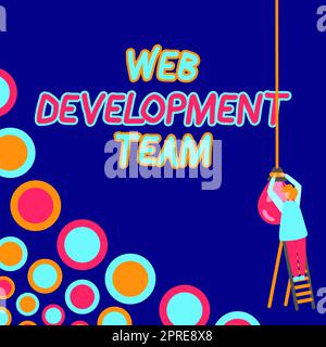 Handwriting text Web Development Team. Business showcase in control of ...