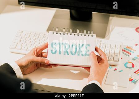 Conceptual display Stroke, Word for caused by bleeding into brain ...