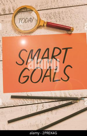 Text showing inspiration Smart Goals, Business showcase mnemonic used ...