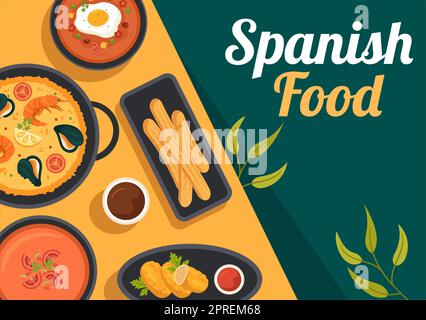 Spanish Food Cuisine Menu Restaurant with Various of Traditional Dish ...