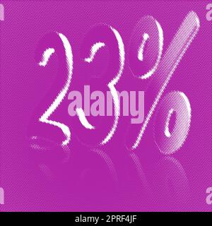 23%, 23 percent as a 3D illustration, 3D rendering Stock Photo - Alamy