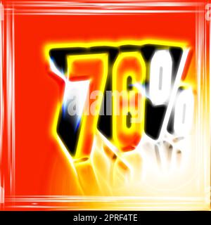 76%, 76 percent as a 3D illustration, 3D rendering Stock Photo - Alamy