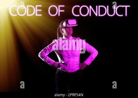 Conceptual display Code Of Conduct, Business concept Ethics rules moral ...