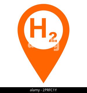 Hydrogen and location pin Stock Photo - Alamy