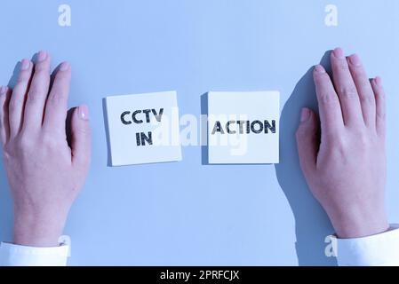 Text showing inspiration Cctv In Action. Concept meaning Selfcontained ...