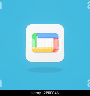 Google TV Logo 3D Shape Isolated on Flat Blue Background with Shadow 3D ...