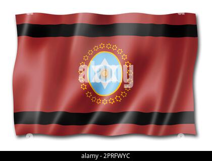 Salta province flag, Argentina waving banner collection. 3D ...