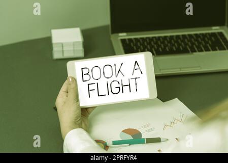 Inspiration showing sign Book A Flight. Conceptual photo Purchase ...