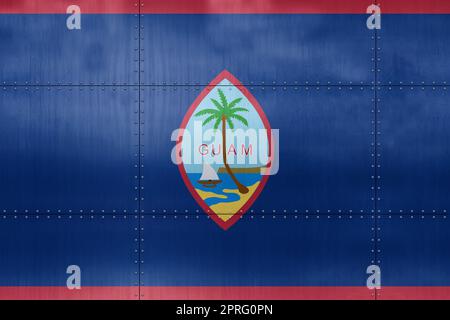 3D Flag of Guam on a metal wall background Stock Photo - Alamy