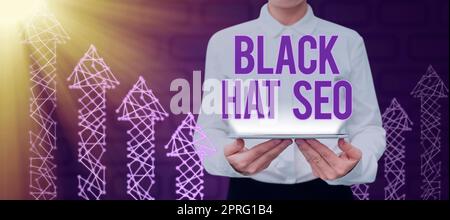 Writing displaying text Black Hat Seo. Business approach Search Engine ...
