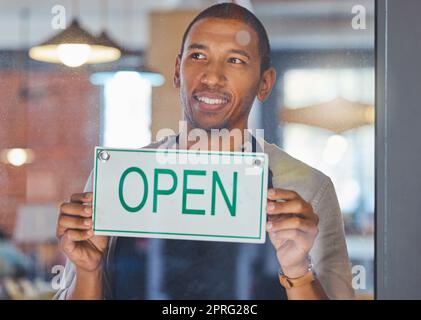 Cafe Open Shop Retail Welcome Notice Retail Front Stock Photo - Alamy