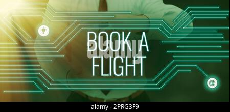 Writing displaying text Book A Flight. Word Written on Purchase tickets ...