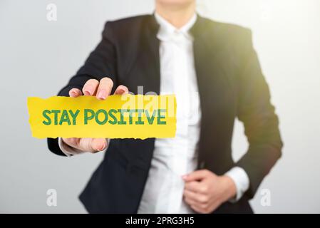 Conceptual caption Stay Positive. Conceptual photo Engage in Uplifting ...