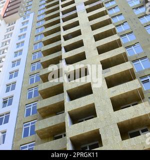 New city residential multi store apartement high building house facade ...