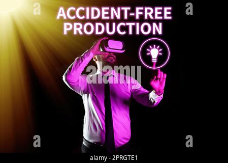 Conceptual caption Accident Free Production. Business concept ...