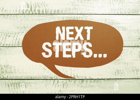 Text showing inspiration Next Steps, Conceptual photo Following Moves ...