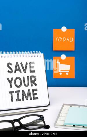 Hand writing sign Time To Save. Conceptual photo Start saving money for ...