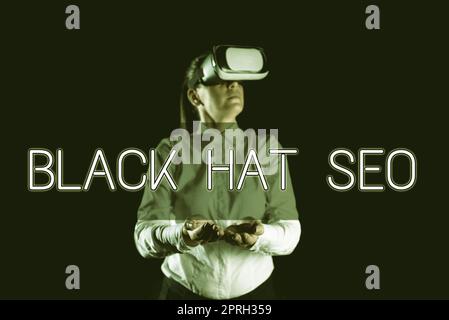 Writing displaying text Black Hat Seo. Business approach Search Engine ...