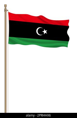 3D Flag of Libya on a metal wall background Stock Photo - Alamy