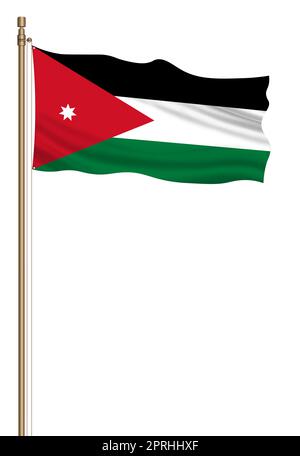 3D Flag of Jordan on vintage style brush background Stock Photo - Alamy