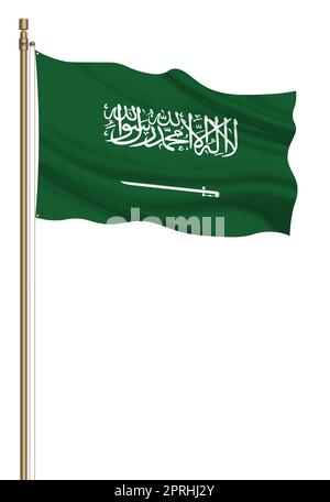3D Flag of Saudi Arabia on a globe Stock Photo - Alamy