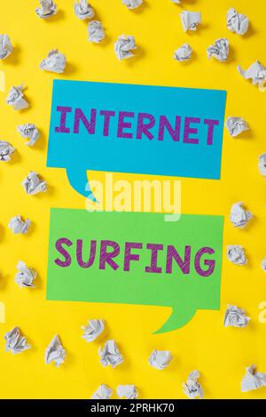 Text showing inspiration Internet Surfingbrowsing hundred of websites ...