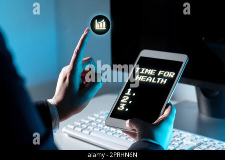 Hand writing sign Time For Actiongetting ready to start doing ...