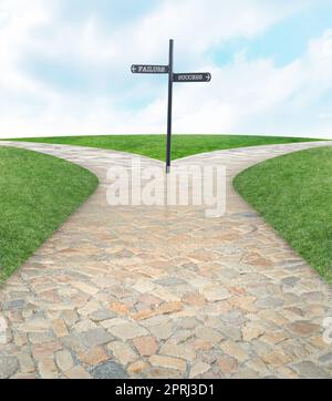 All roads lead to this. Illustration of a road split in two directions ...