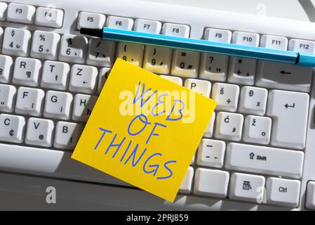 Conceptual display Web Of Things. Conceptual photo Internet technology ...