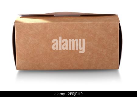 Brown paper food box isolated on white background with clipping path ...