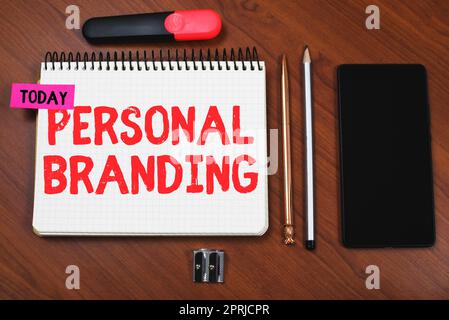 Hand writing sign Personal BrandingMarketing themselves and their ...